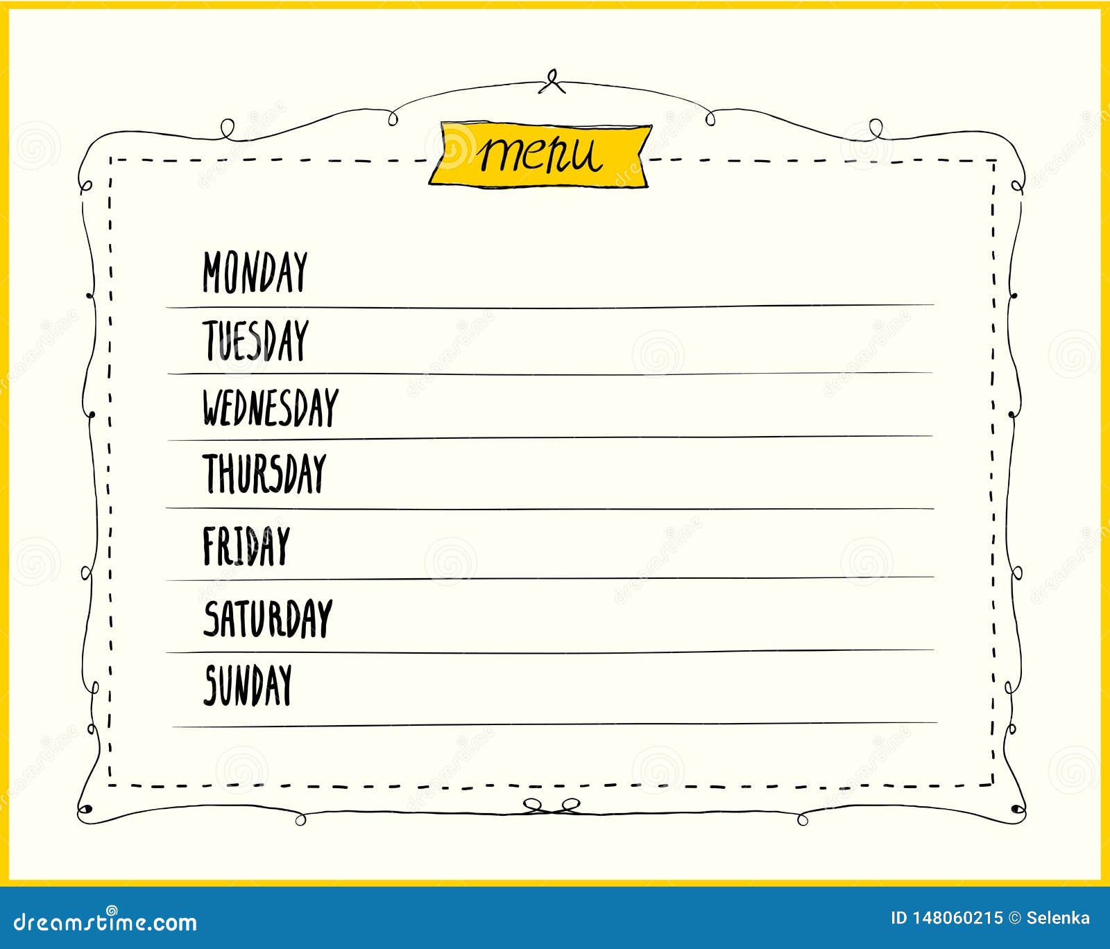 Meal planning menu stock vector. Illustration of planning - 148060215