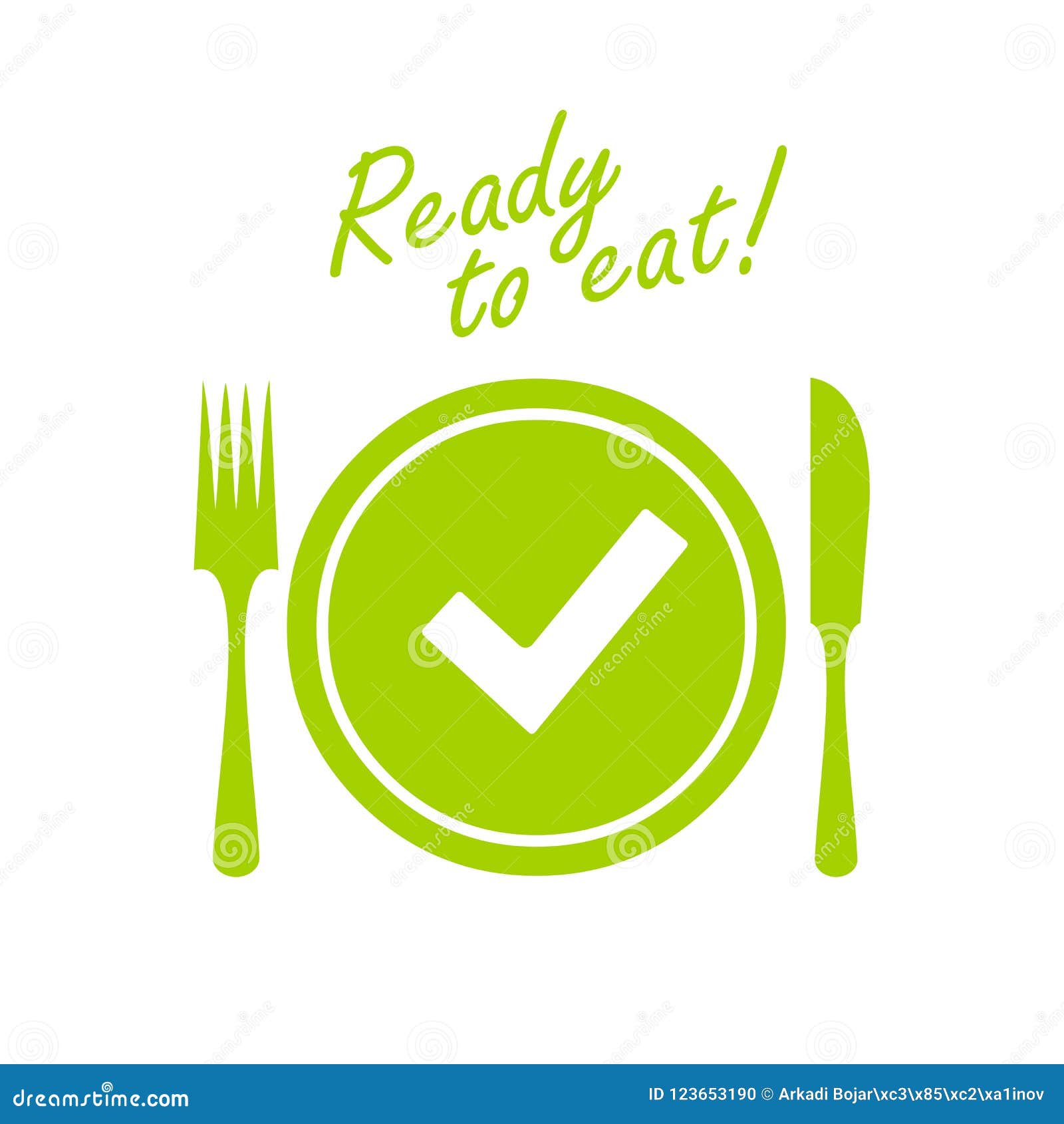 Ready to eat vector icon stock vector. Illustration of cooked - 123653190