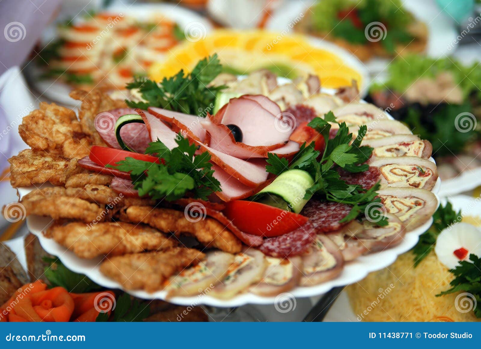 Meal on the served table stock image. Image of salami - 11438771