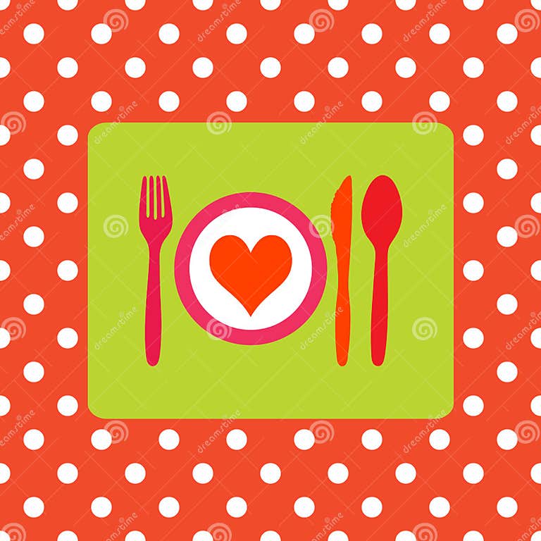 Meal time stock vector. Illustration of dots, love, feminine - 4194980