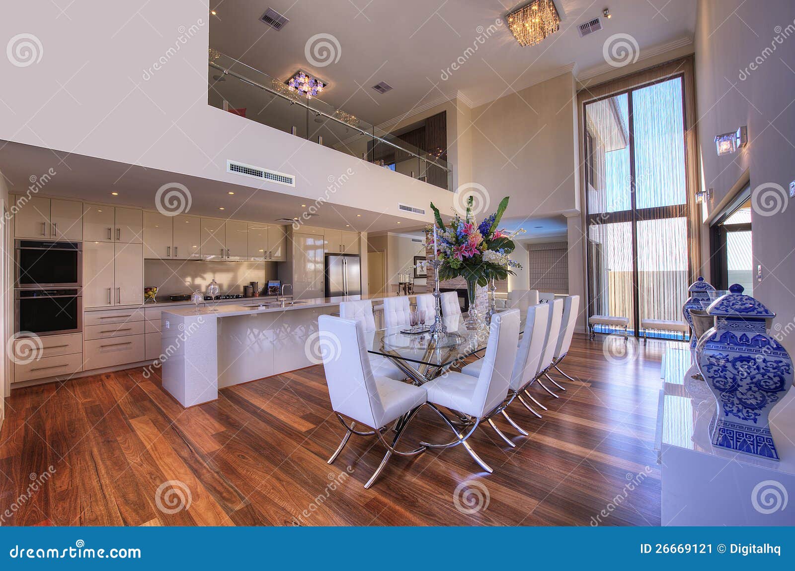 Meals Dining Room in Luxury Home Stock Image - Image of display, luxury ...