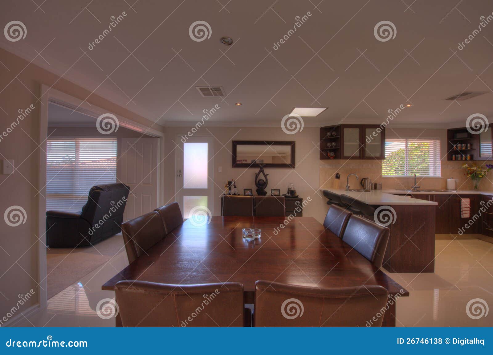 Meals Dining Room in Luxury Home Stock Photo - Image of floors, meals ...