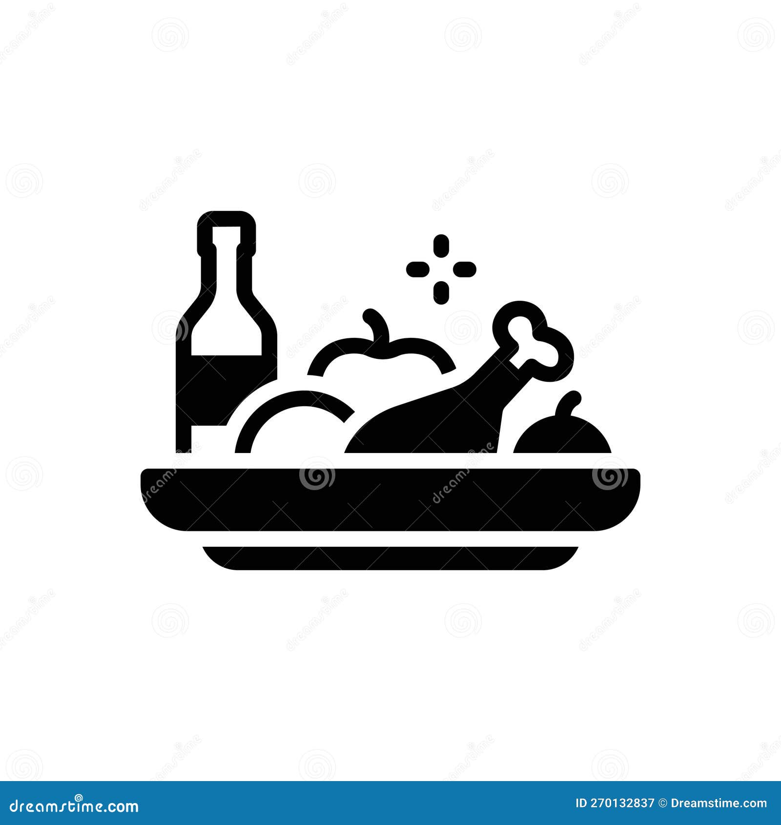 Black Solid Icon for Meals, Grub and Healthy Stock Vector ...
