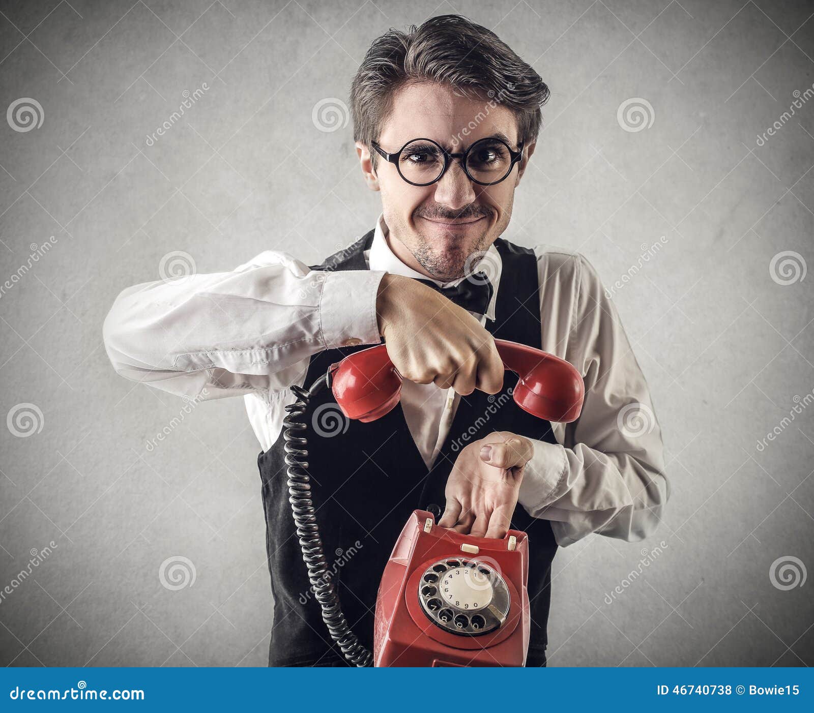Mean Businessman Hanging the Phone Stock Photo - Image of grimace, talk ...