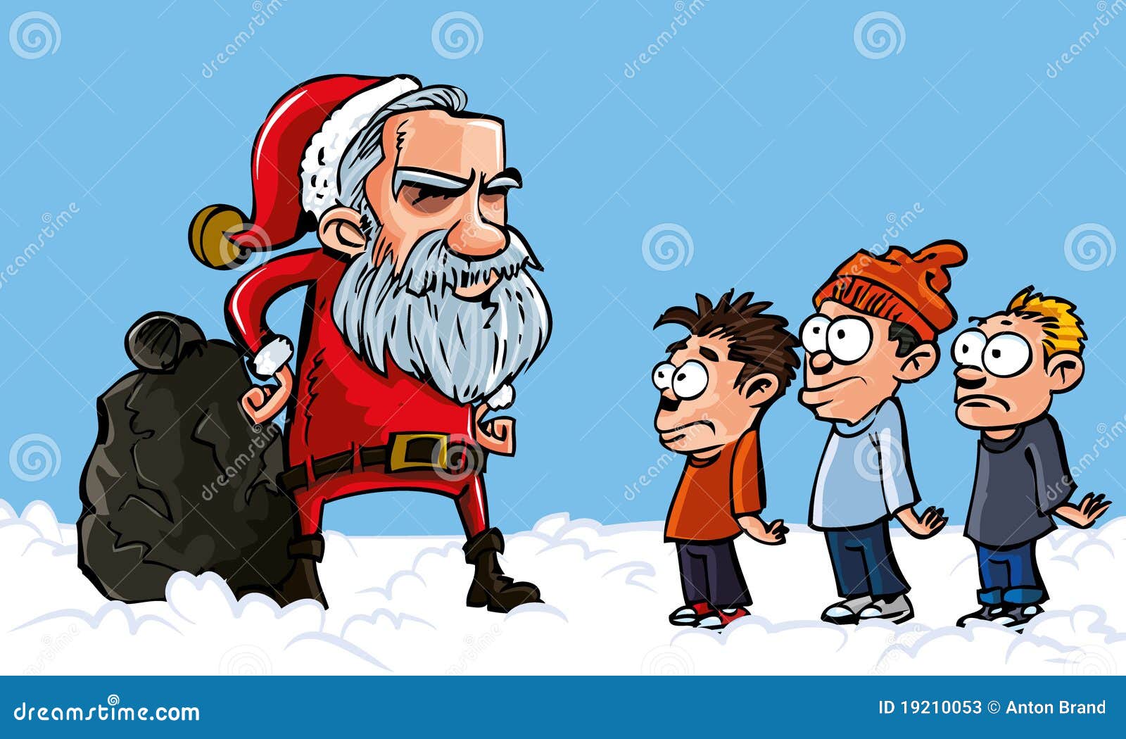 Mean Cartoon Santa with a White Beard Stock Vector - Illustration of ...