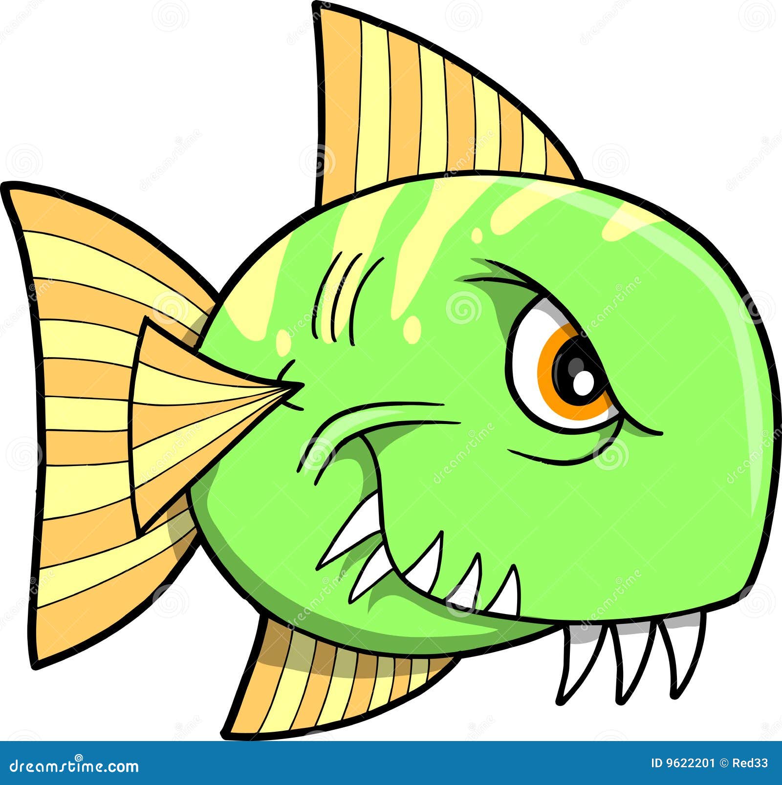 Mean Fish Vector Illustration Stock Vector - Illustration of ocean ...