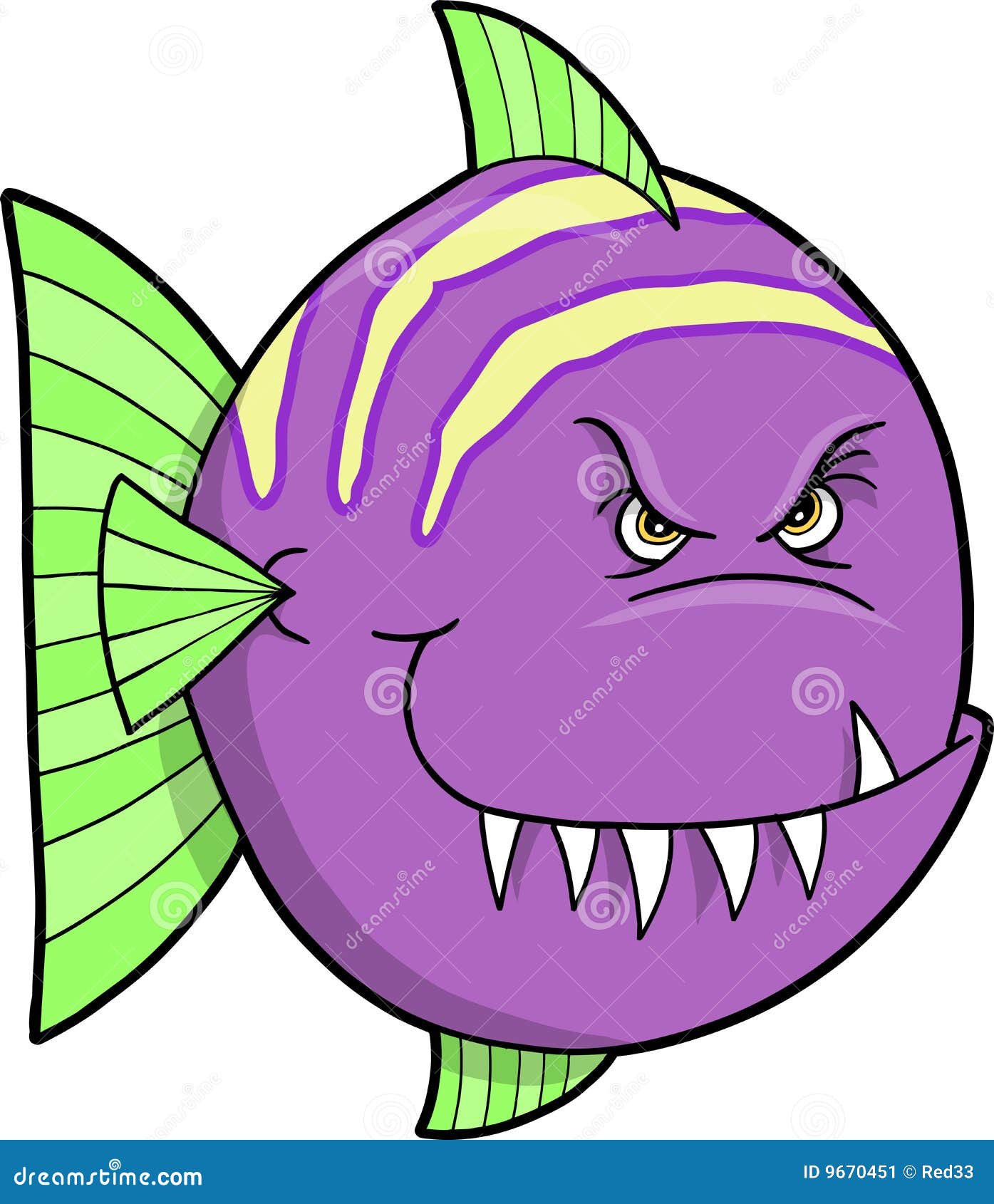 Mean Fish Vector Illustration Stock Vector - Illustration of vector ...