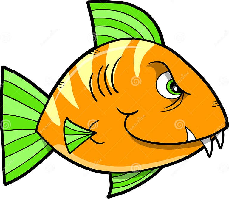 Mean Fish Vector Illustration Stock Vector - Illustration of tough ...