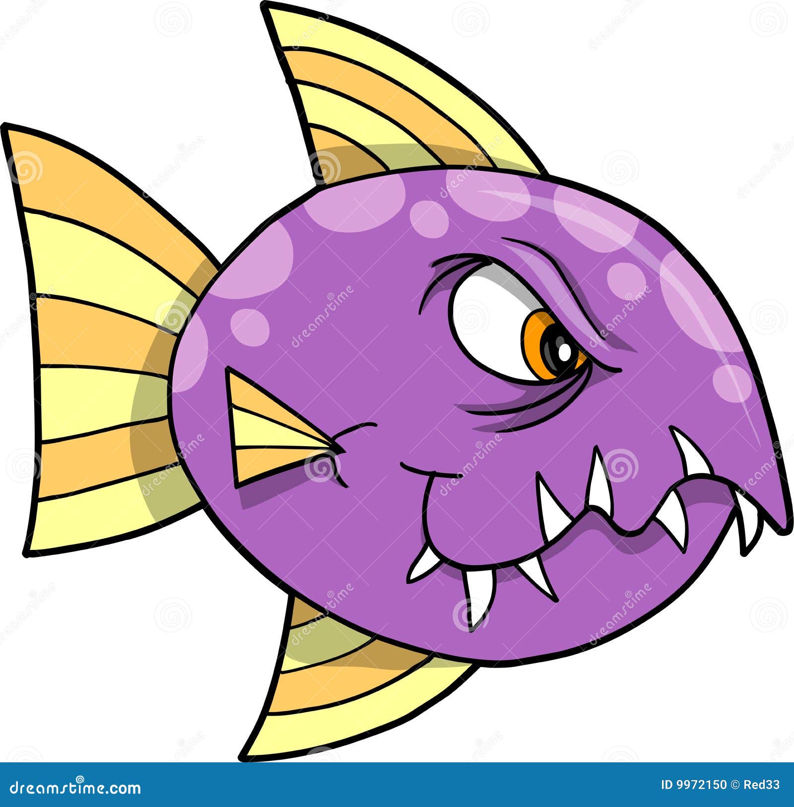 Mean Fish Vector Illustration Stock Vector - Illustration of animal ...