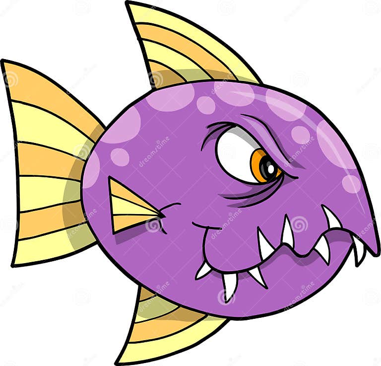 Mean Fish Vector Illustration Stock Vector - Illustration of animal ...