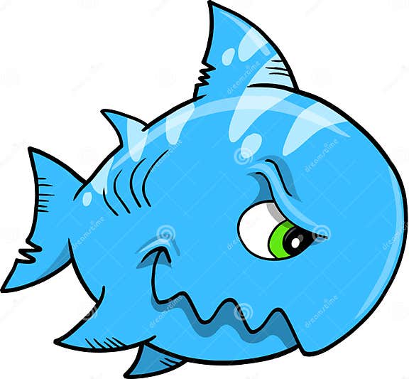 Mean Shark Vector Illustration Stock Vector - Illustration of marine ...