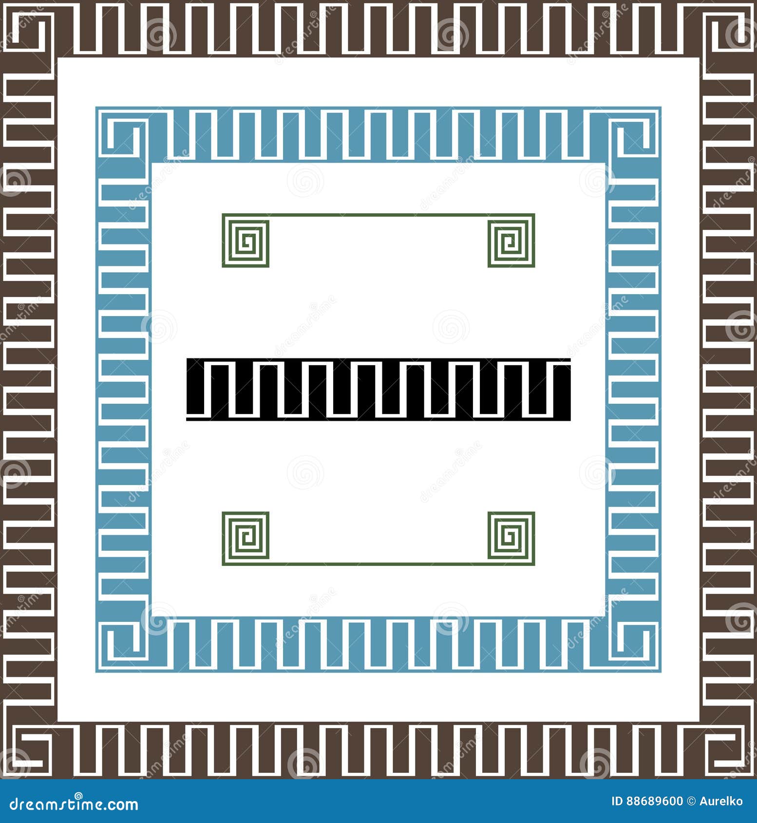 Meander frames stock vector. Illustration of helix, meander - 88689600