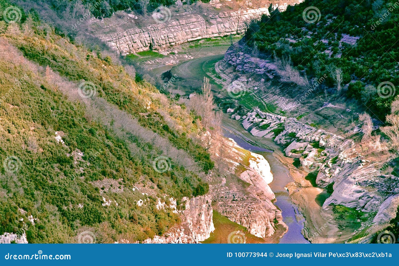 Meander of the River As it Passes through the Canyon Stock Photo ...