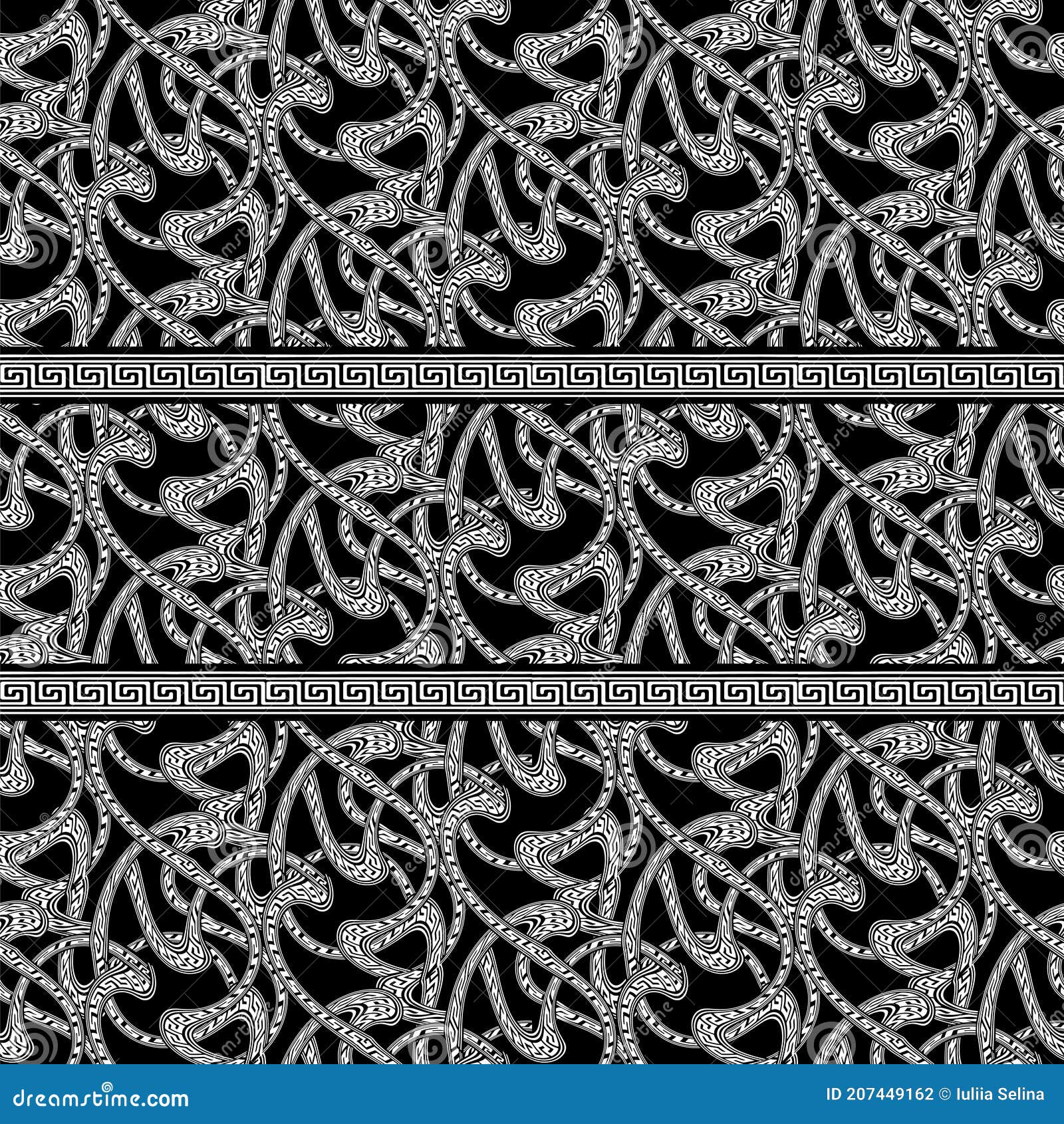 Meander seamless wallpaper stock illustration. Illustration of baroque ...