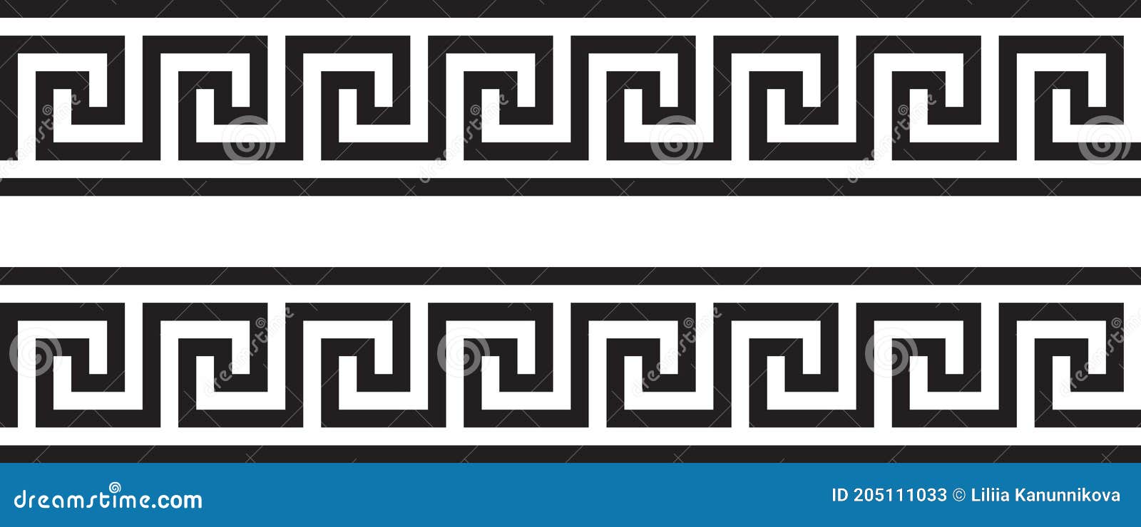 Meander and Wave. Ancient Greek Borders Stock Illustration ...