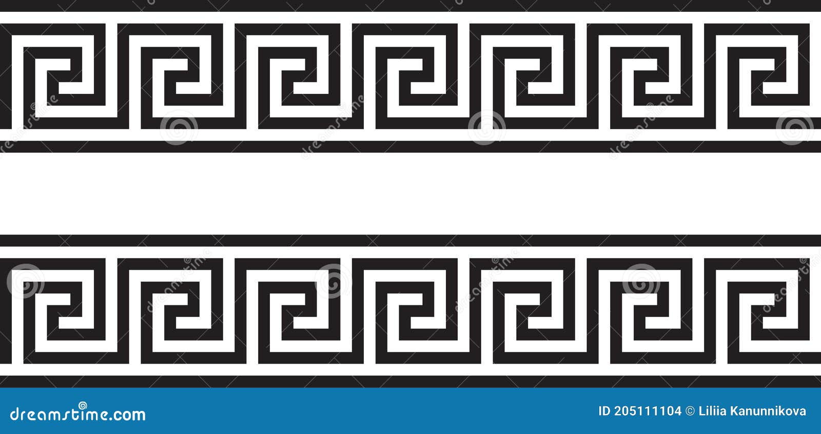 Meander And Wave. Ancient Greek Borders. Set Of Ornaments Stock Photo ...