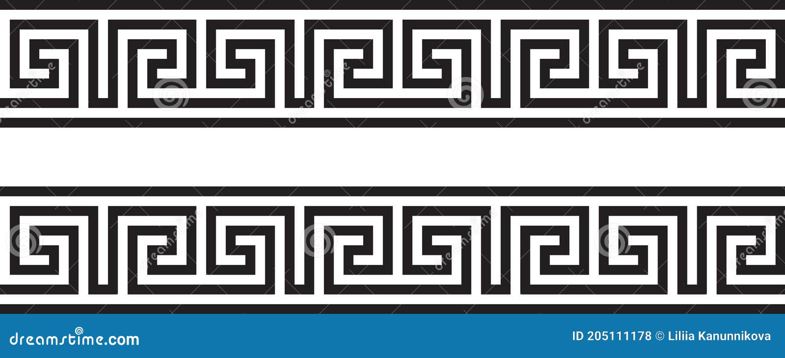 Meander and Wave. Ancient Greek Borders Stock Illustration ...