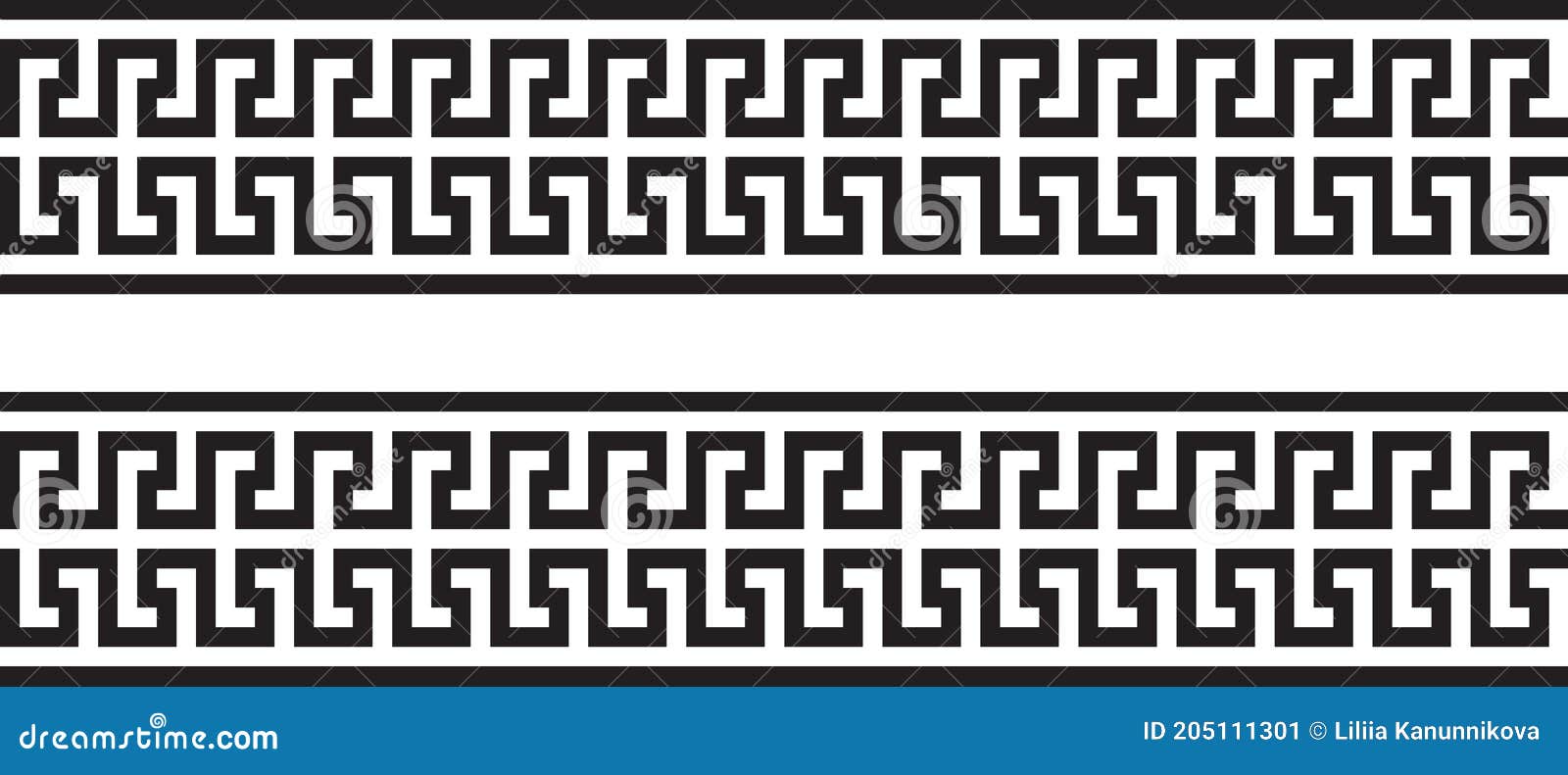 Meander And Wave. Ancient Greek Borders. Set Of Ornaments Royalty-Free ...