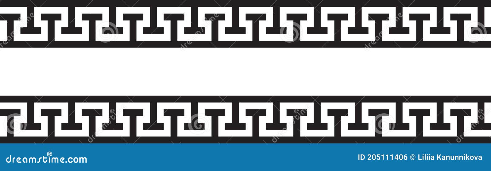 Meander And Wave. Ancient Greek Borders. Set Of Ornaments Stock ...