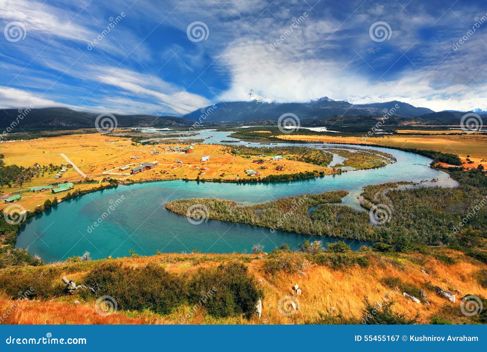 Meandering river bed stock image. Image of mountain, wild - 55455167