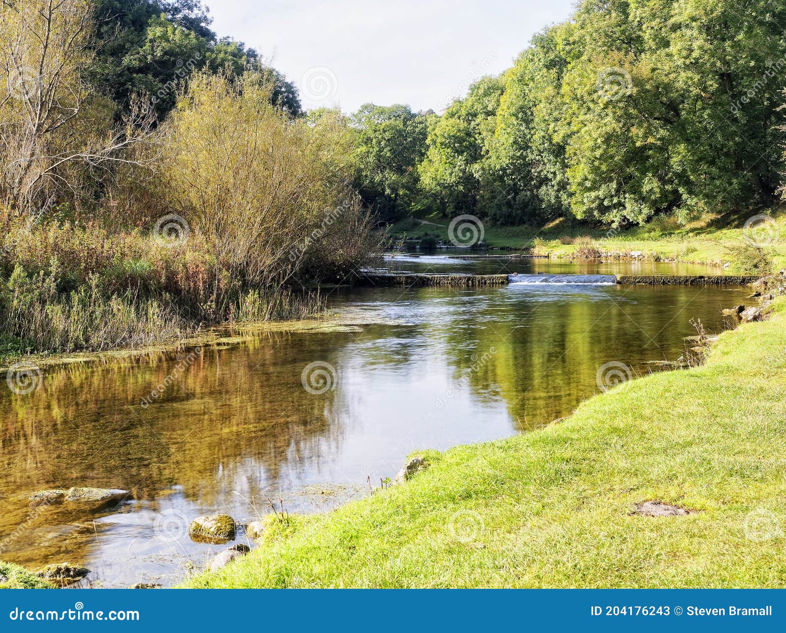 The Meandering River Lathkill Flowing through Lathkill Dale Stock Image ...