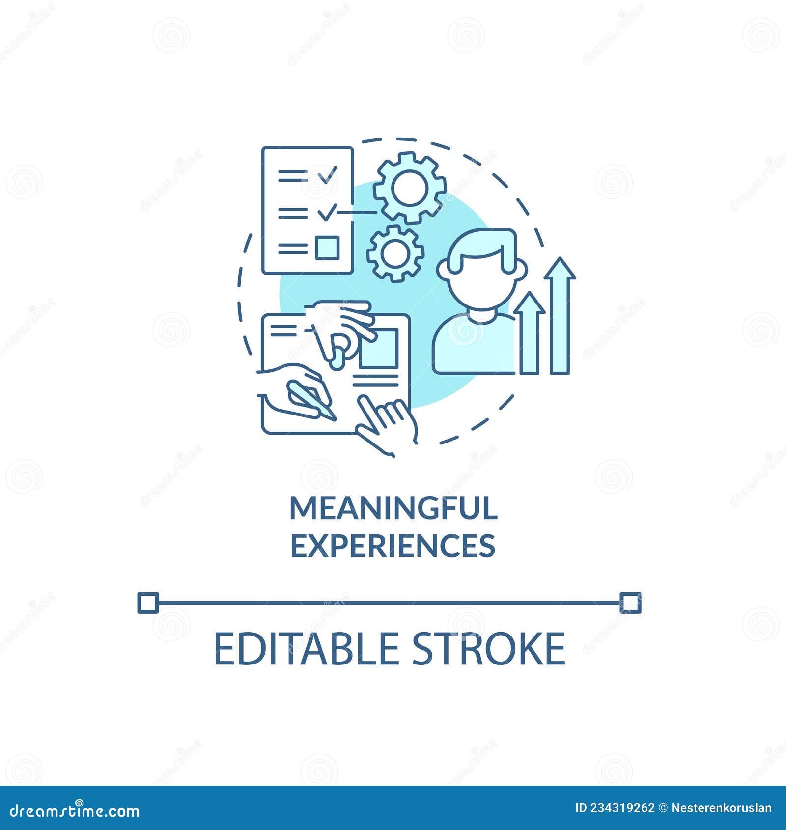 Meaningful Experience Blue Concept Icon Stock Vector - Illustration of ...