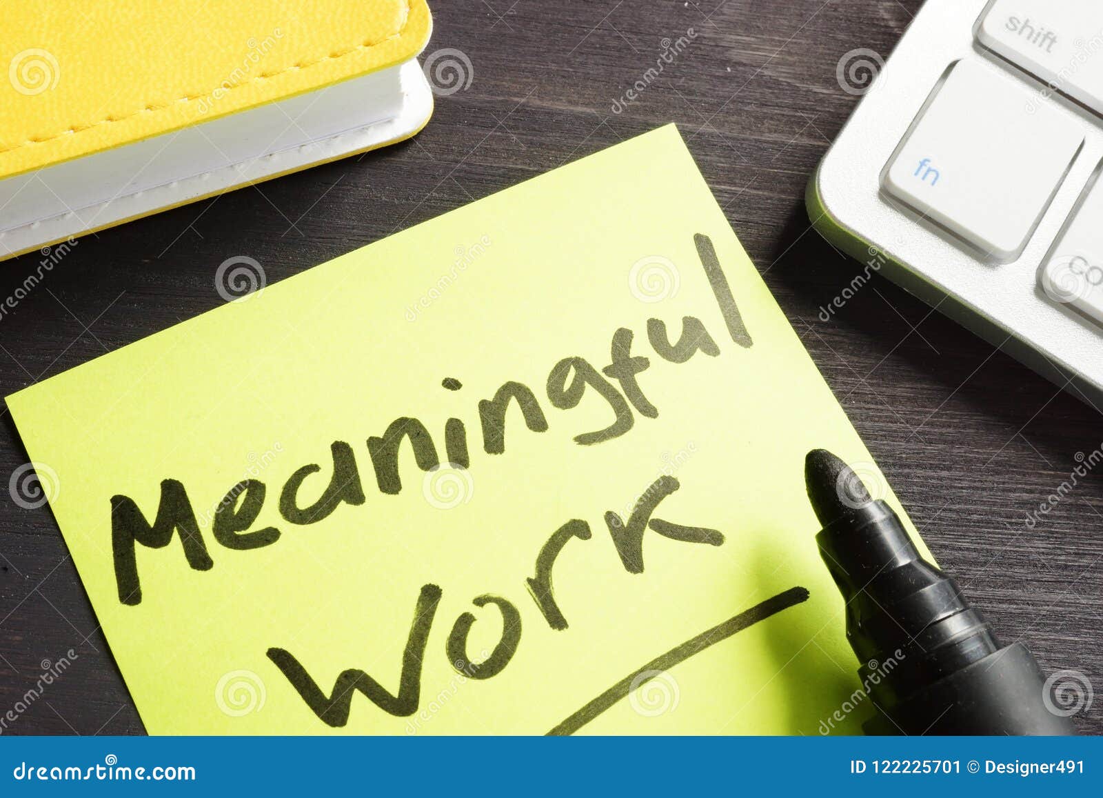 Meaningful Work Written on a Memo Stick. Stock Image - Image of ...