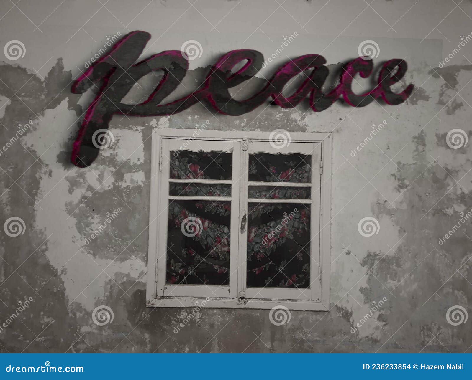 Meanwhile Peace Window is an Outcast Stock Photo - Image of number ...