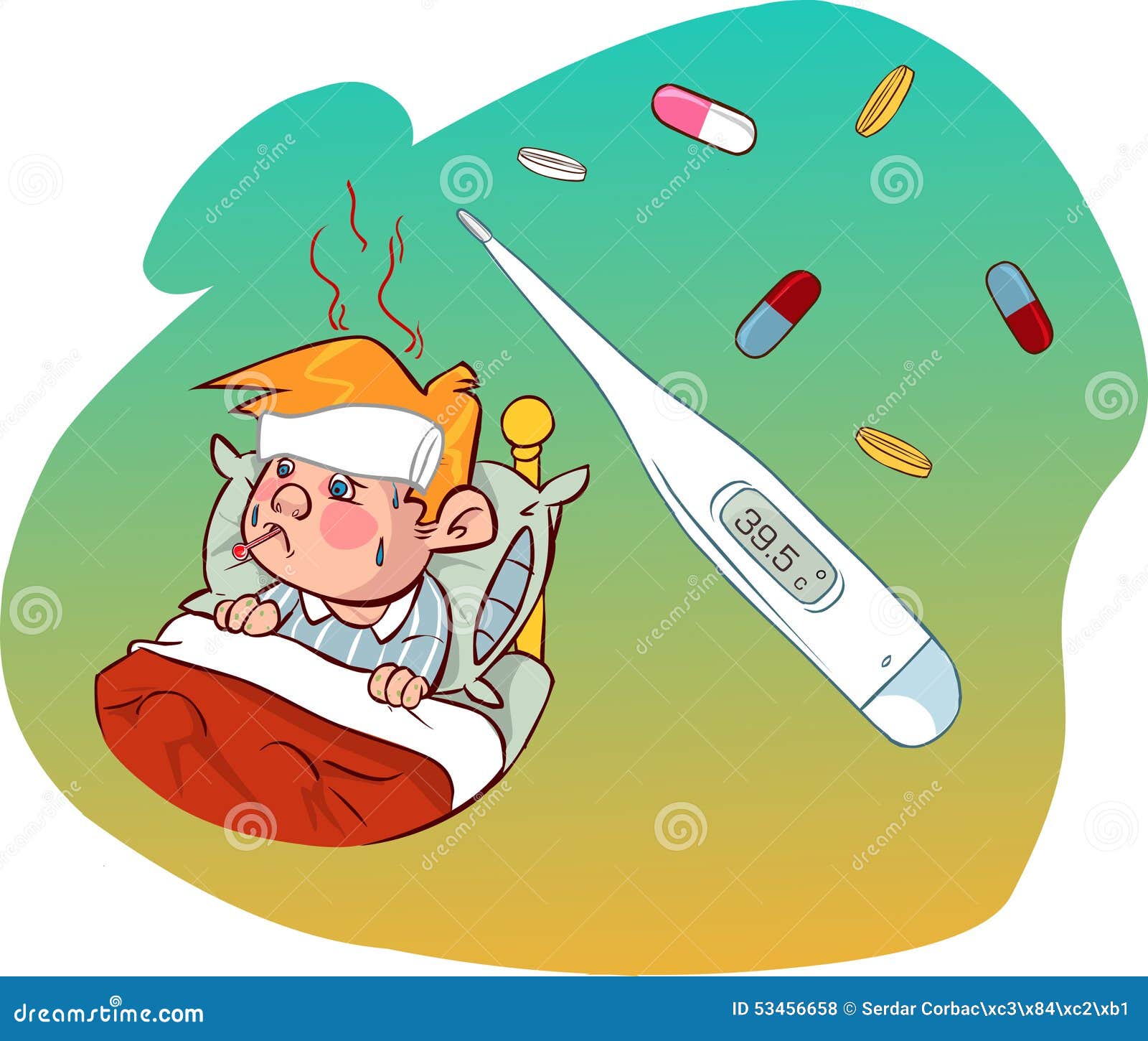 Measles kids stock vector. Illustration of female, cartoon - 53456658