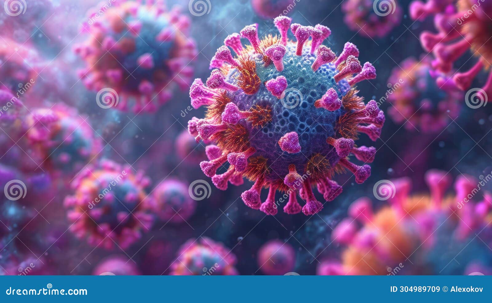 Measles Virus Under a Microscope AI Generated Stock Illustration ...