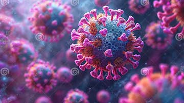 Measles Virus Under a Microscope AI Generated Stock Illustration ...