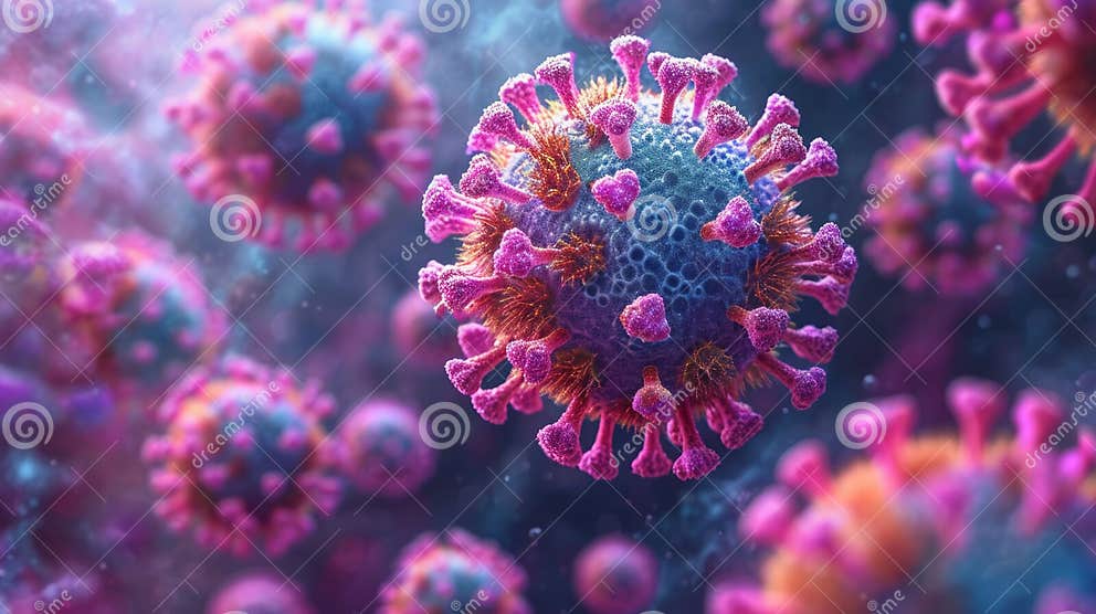 Measles Virus Under a Microscope AI Generated Stock Illustration ...