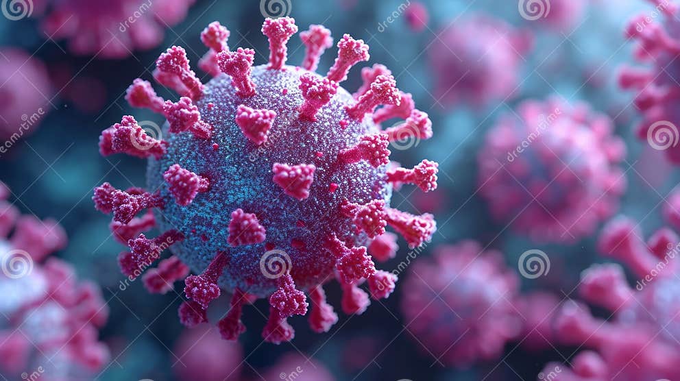 Measles Virus Under a Microscope AI Generated Stock Illustration ...