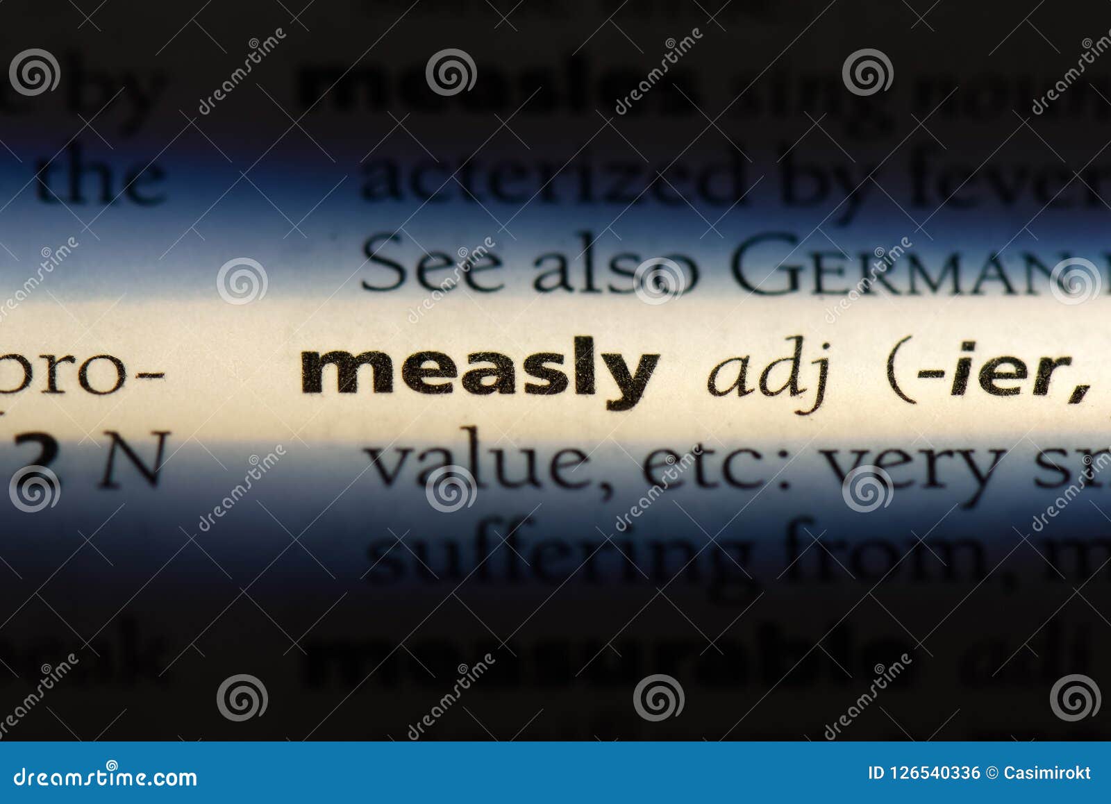 Measly stock photo. Image of dictionary, idea, macro - 126540336
