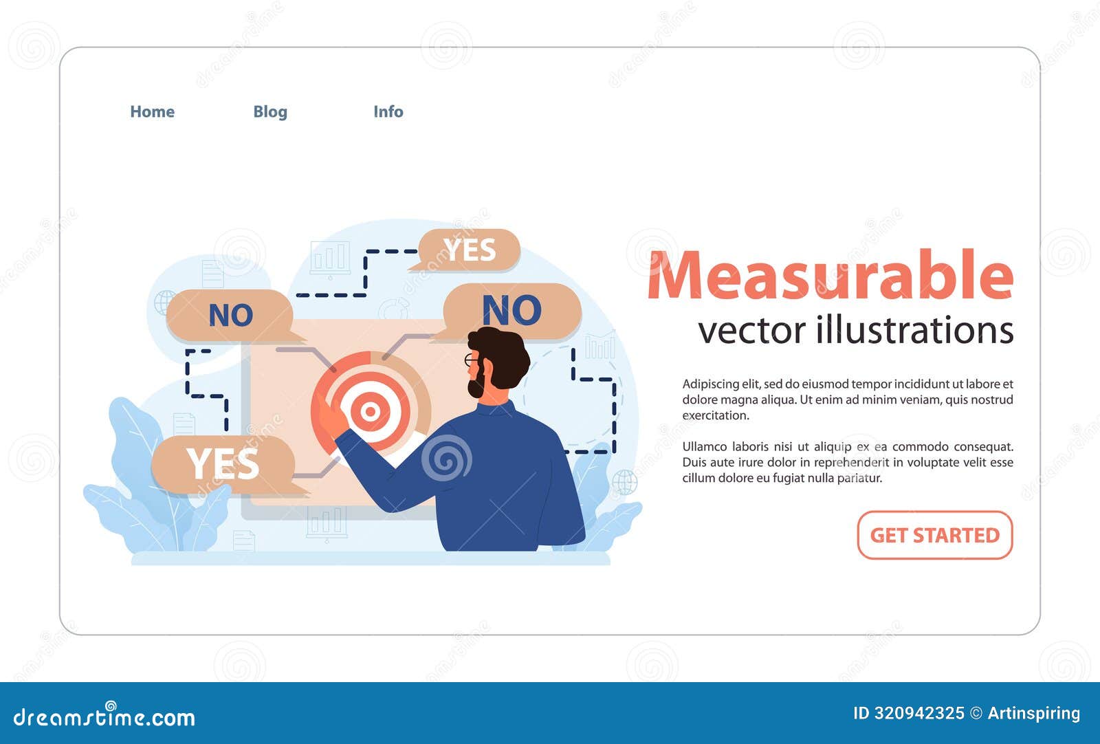 Measurable Outcomes Visualized. Flat Vector Stock Vector - Illustration ...