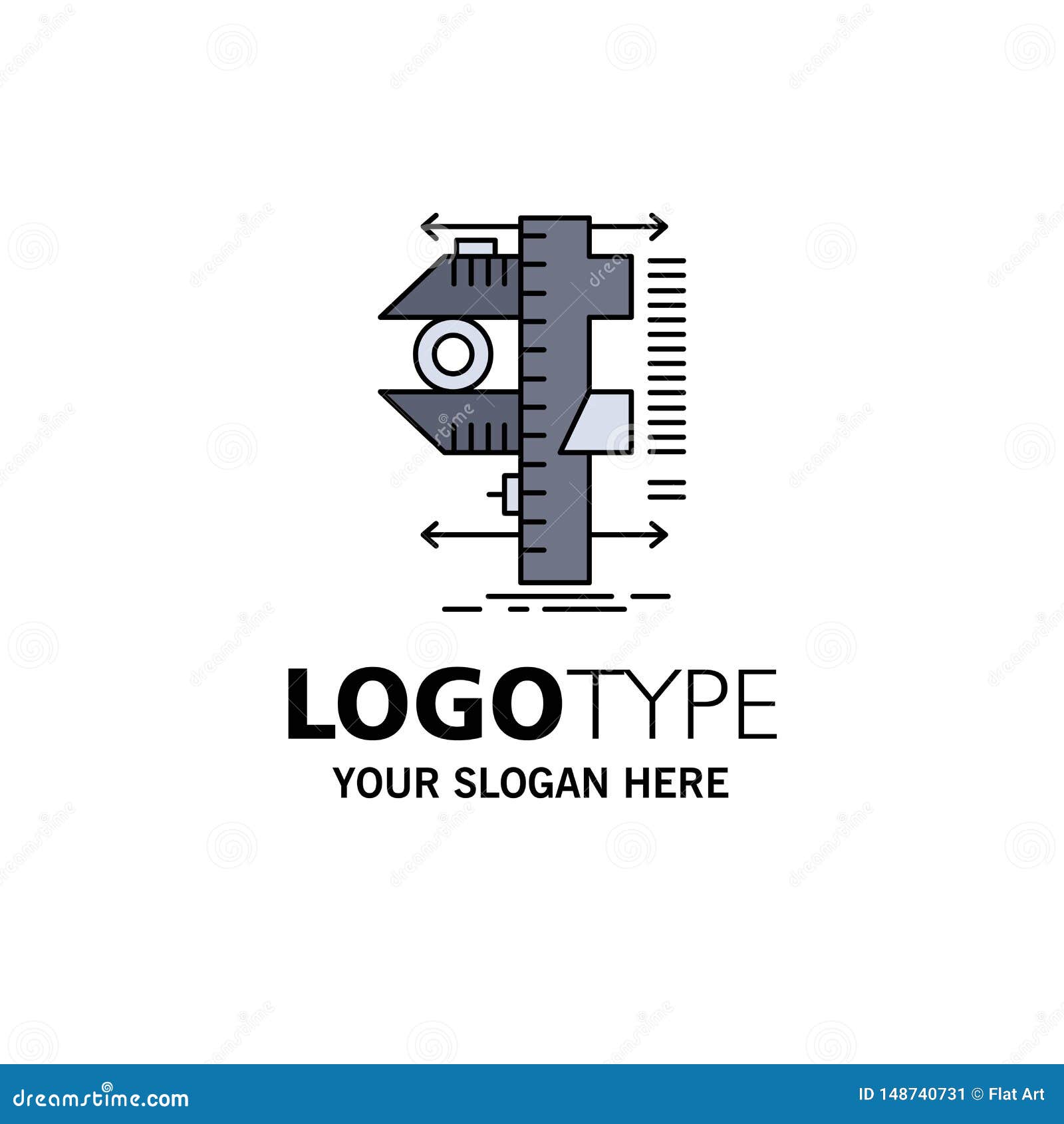 Measure, Caliper, Calipers, Physics, Measurement Flat Color Icon Vector ...