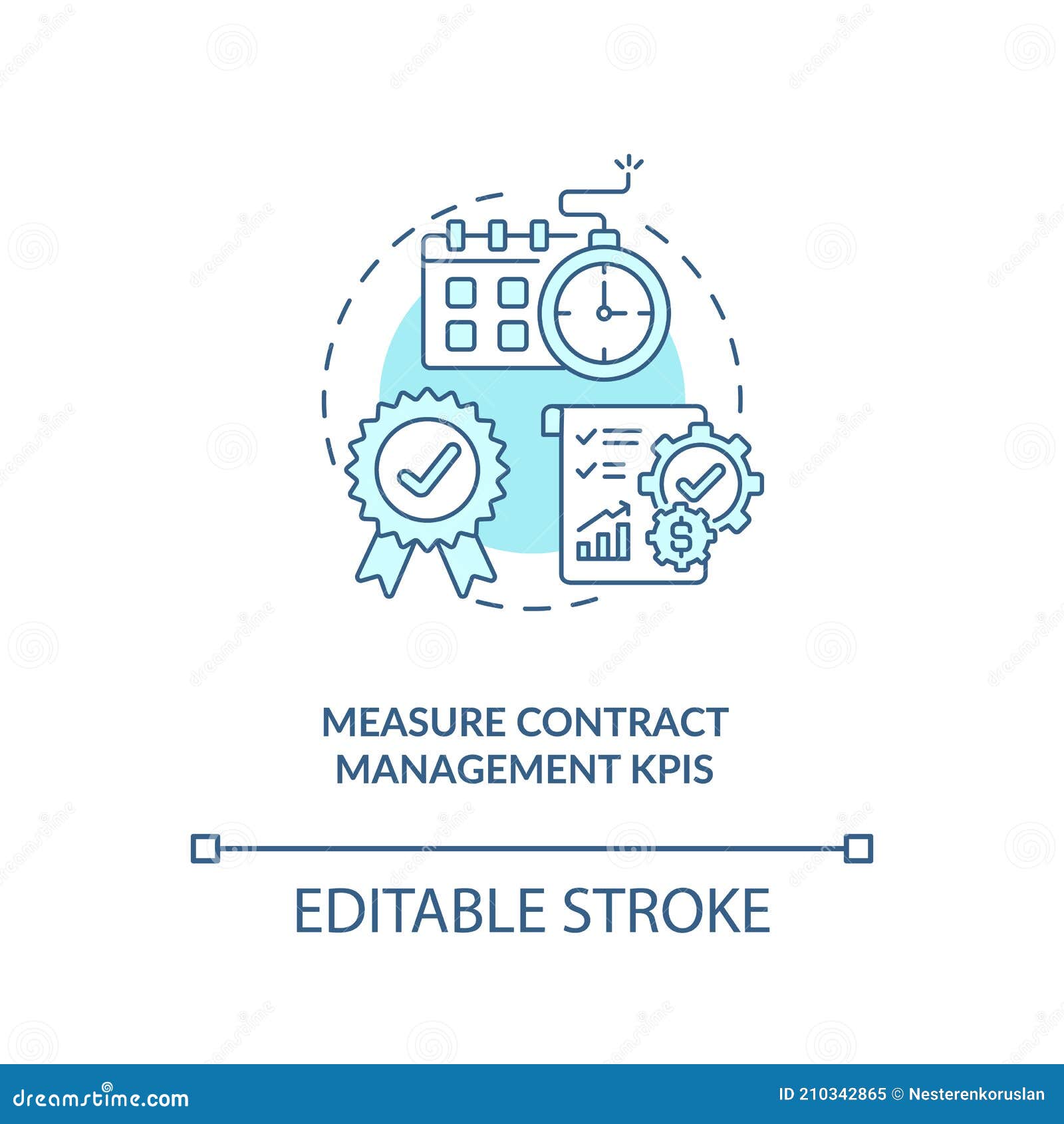 Measure Contract Management Kpis Concept Icon Stock Vector ...