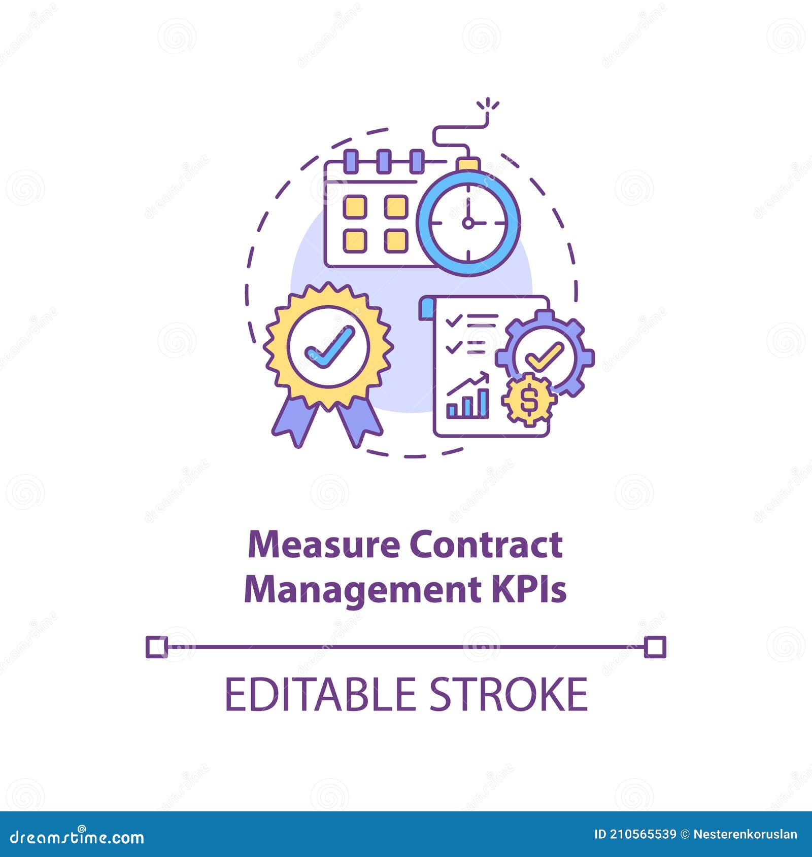 Measure Contract Management Kpis Concept Icon Stock Vector ...