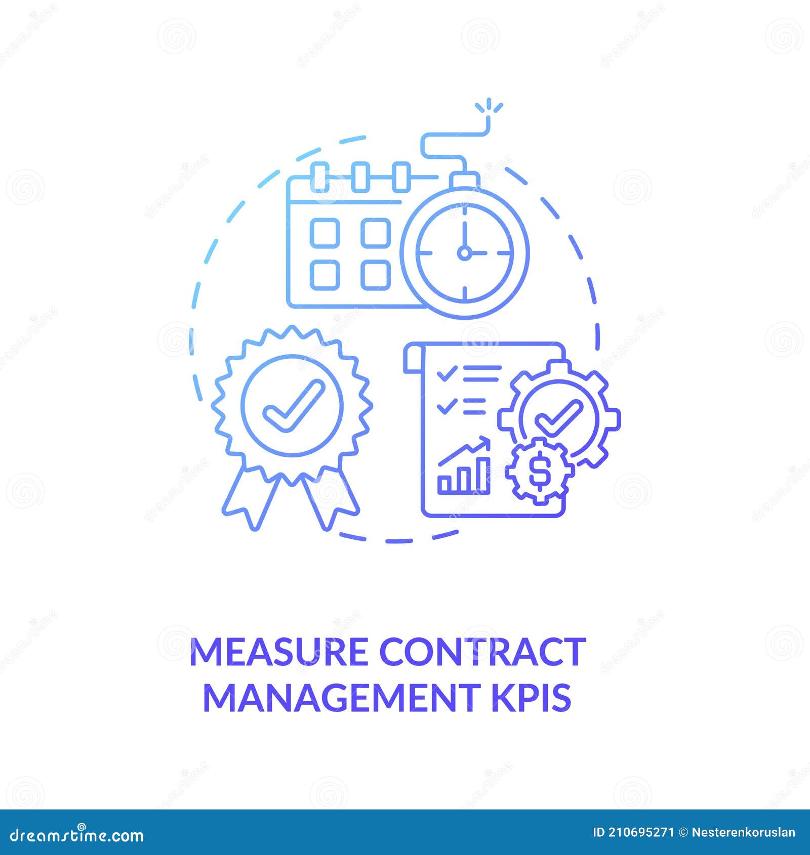 Measure Contract Management Kpis Concept Icon Stock Vector ...