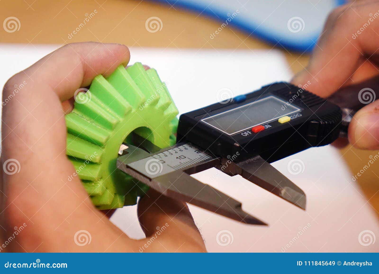 Measure with a Digital Caliper. Stock Image - Image of plumbing ...