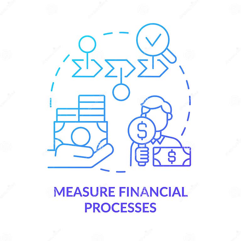 Measure Financial Processes Blue Gradient Concept Icon Stock Vector ...