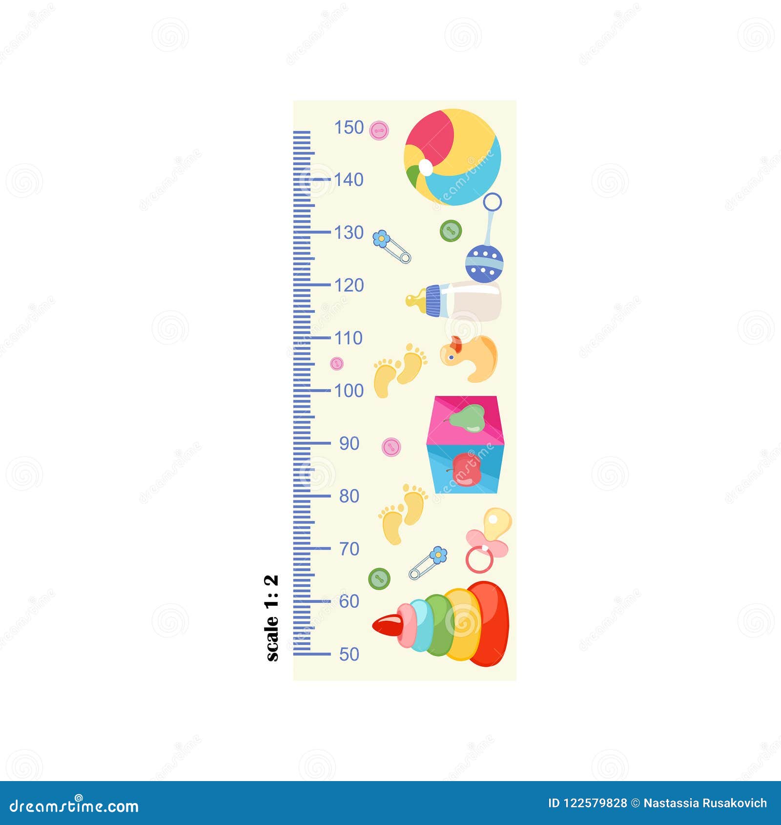 Measure Growth, Meter, Children`s Elements, Growth. Stock Vector ...