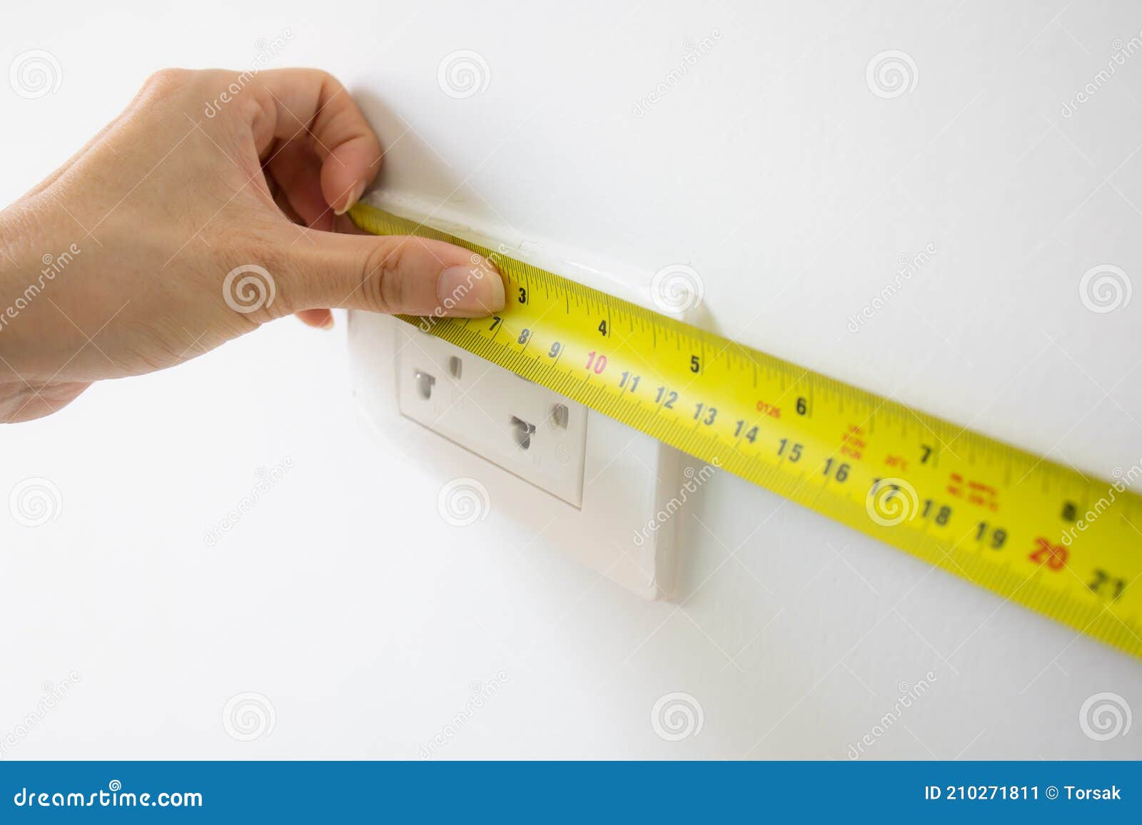 Measure The Length. Measuring A Line. Back To School. Teacher Hold ...