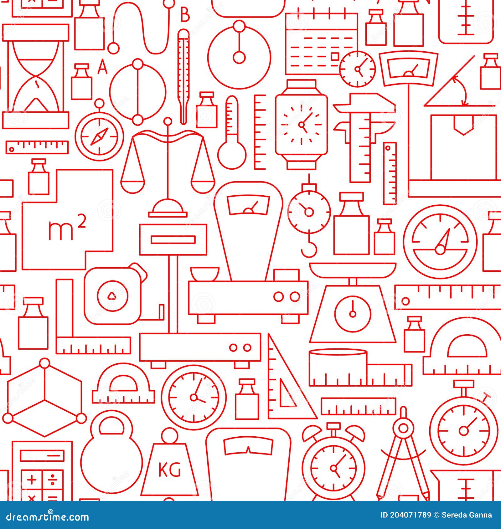 Measure Line Seamless Pattern Stock Vector - Illustration of seamless ...