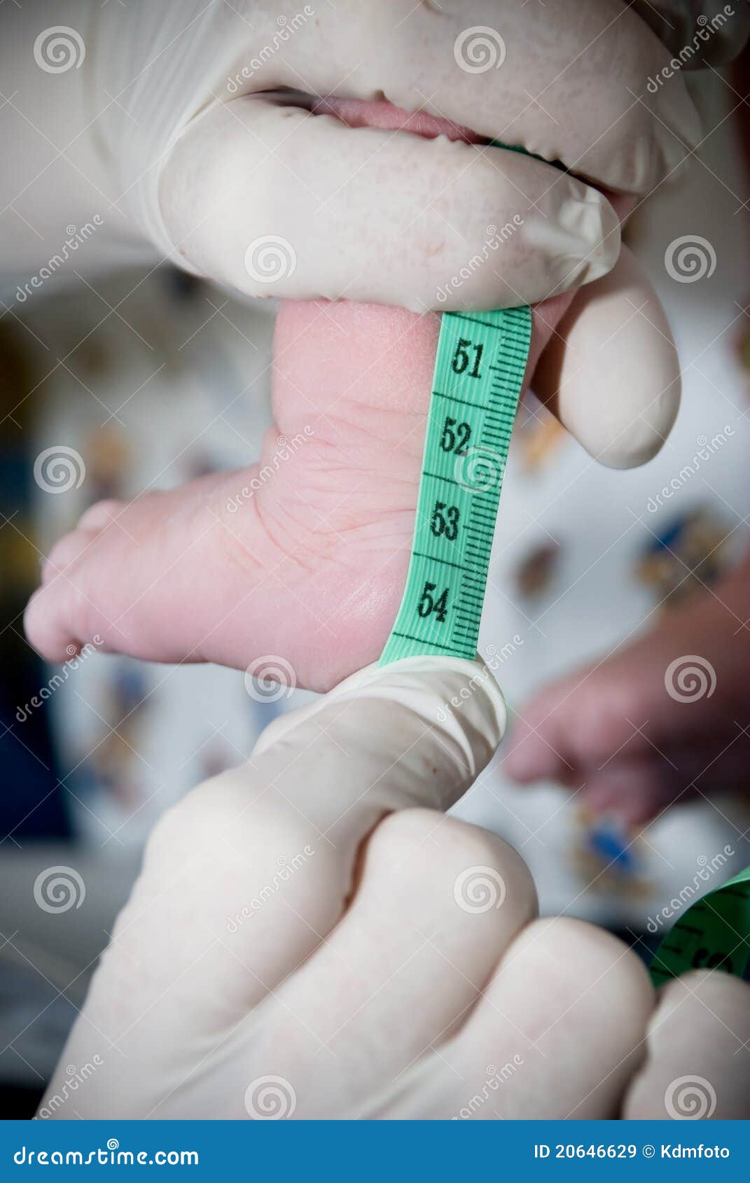 Measure the newborn child stock image. Image of adorable - 20646629