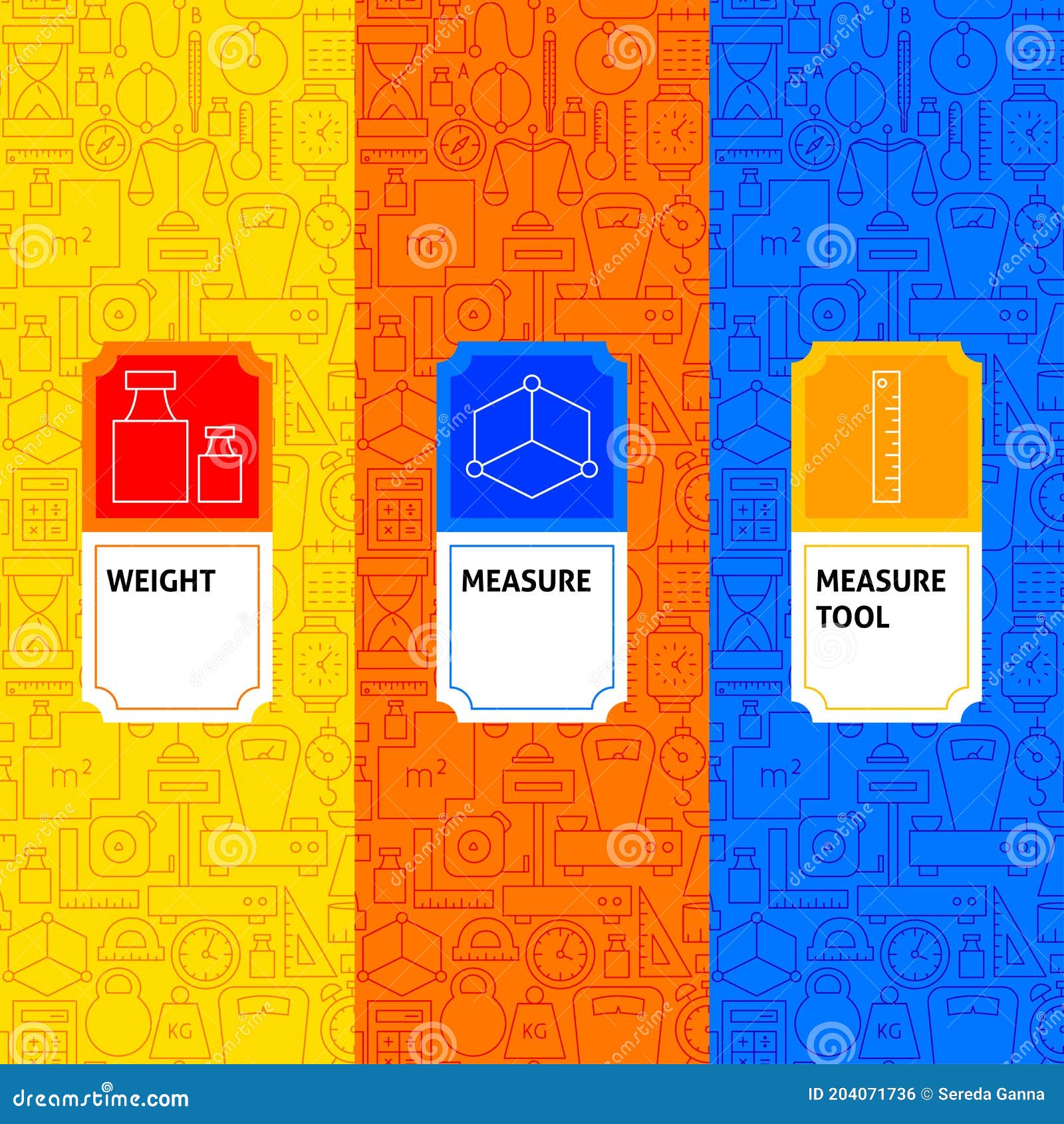 Measure Package Labels stock vector. Illustration of clock - 204071736