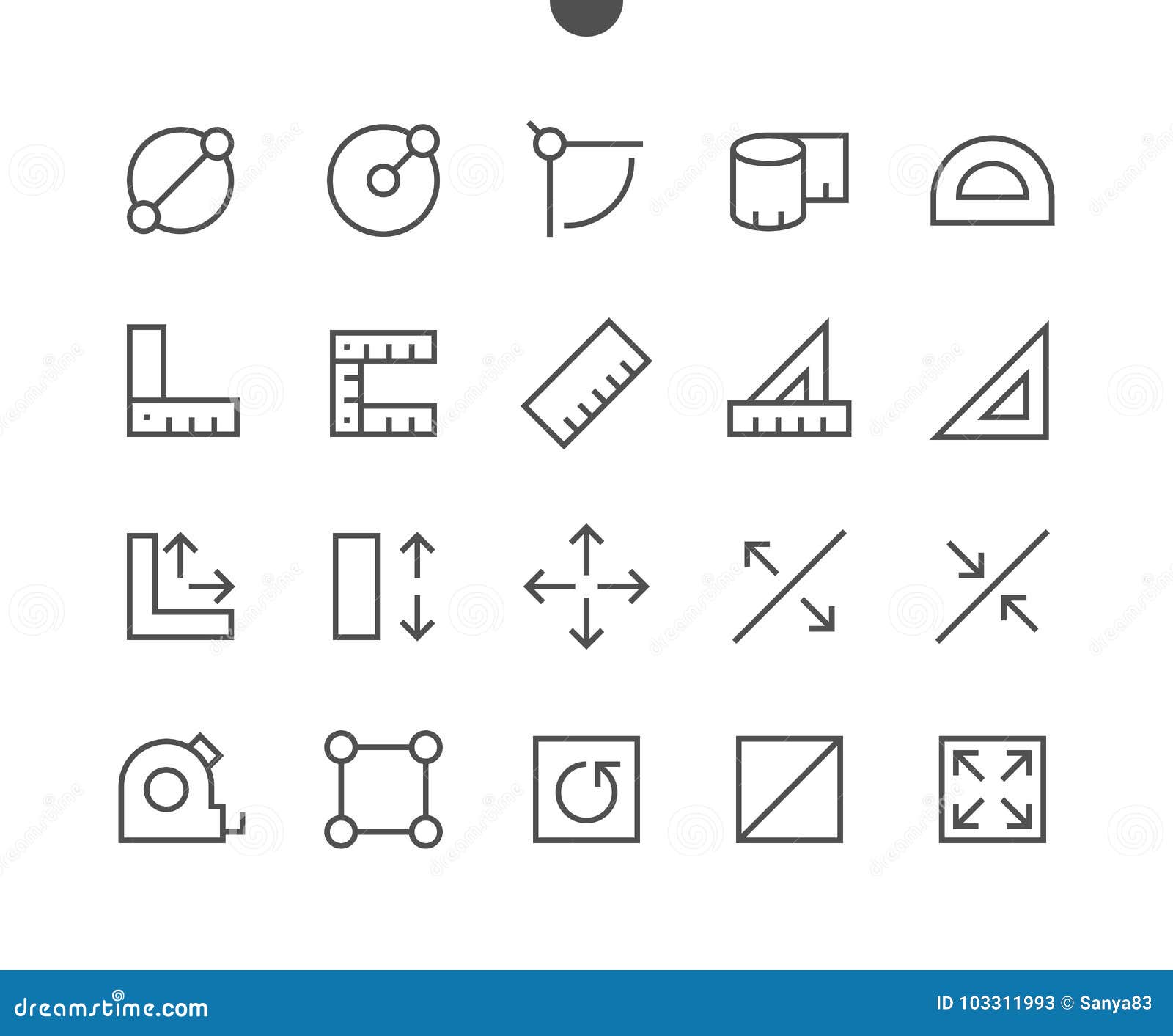 Measure Pixel Perfect Well-crafted Vector Thin Line Icons 48x48 Ready ...