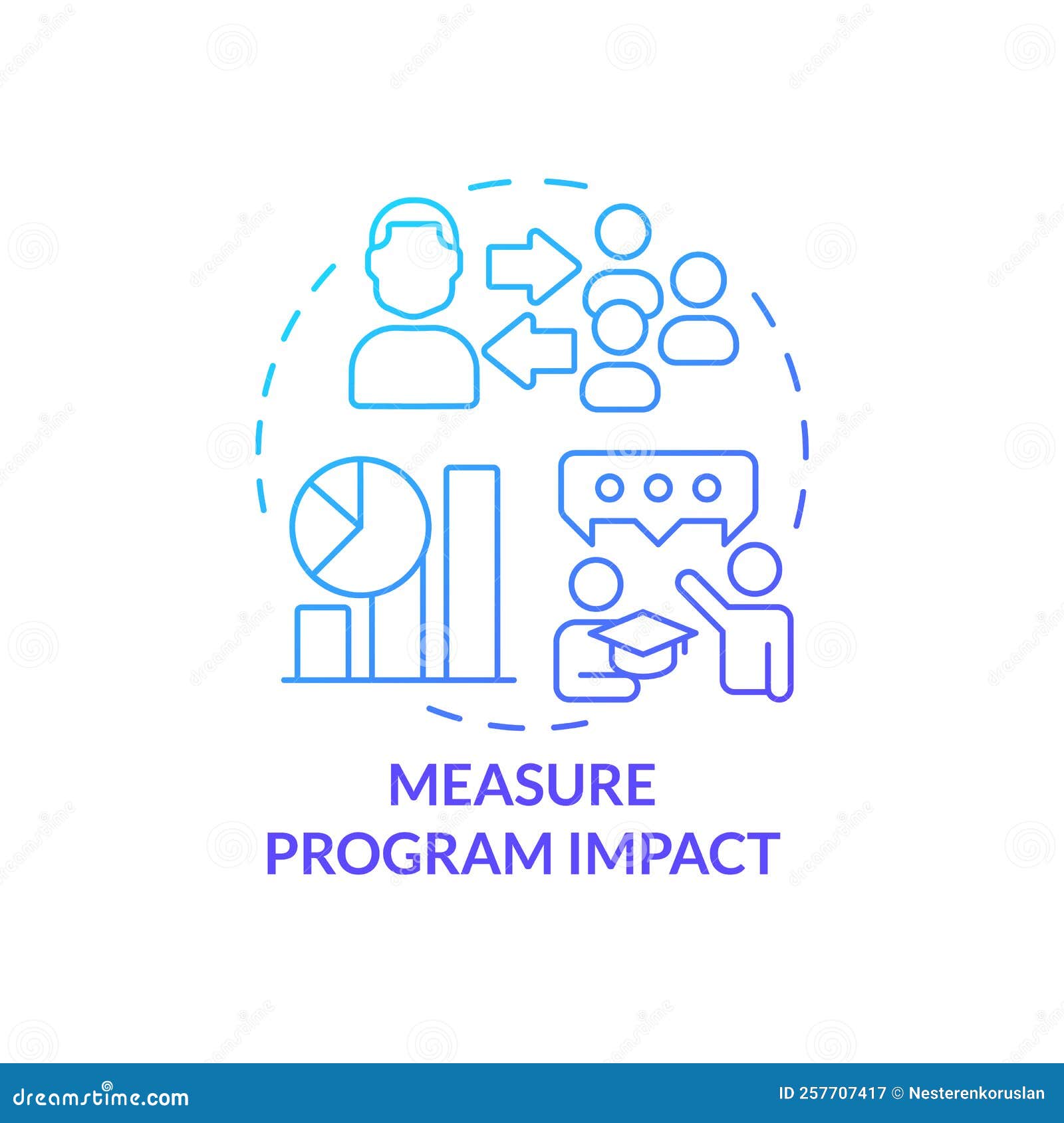 Measure Program Impact Blue Gradient Concept Icon Stock Vector ...