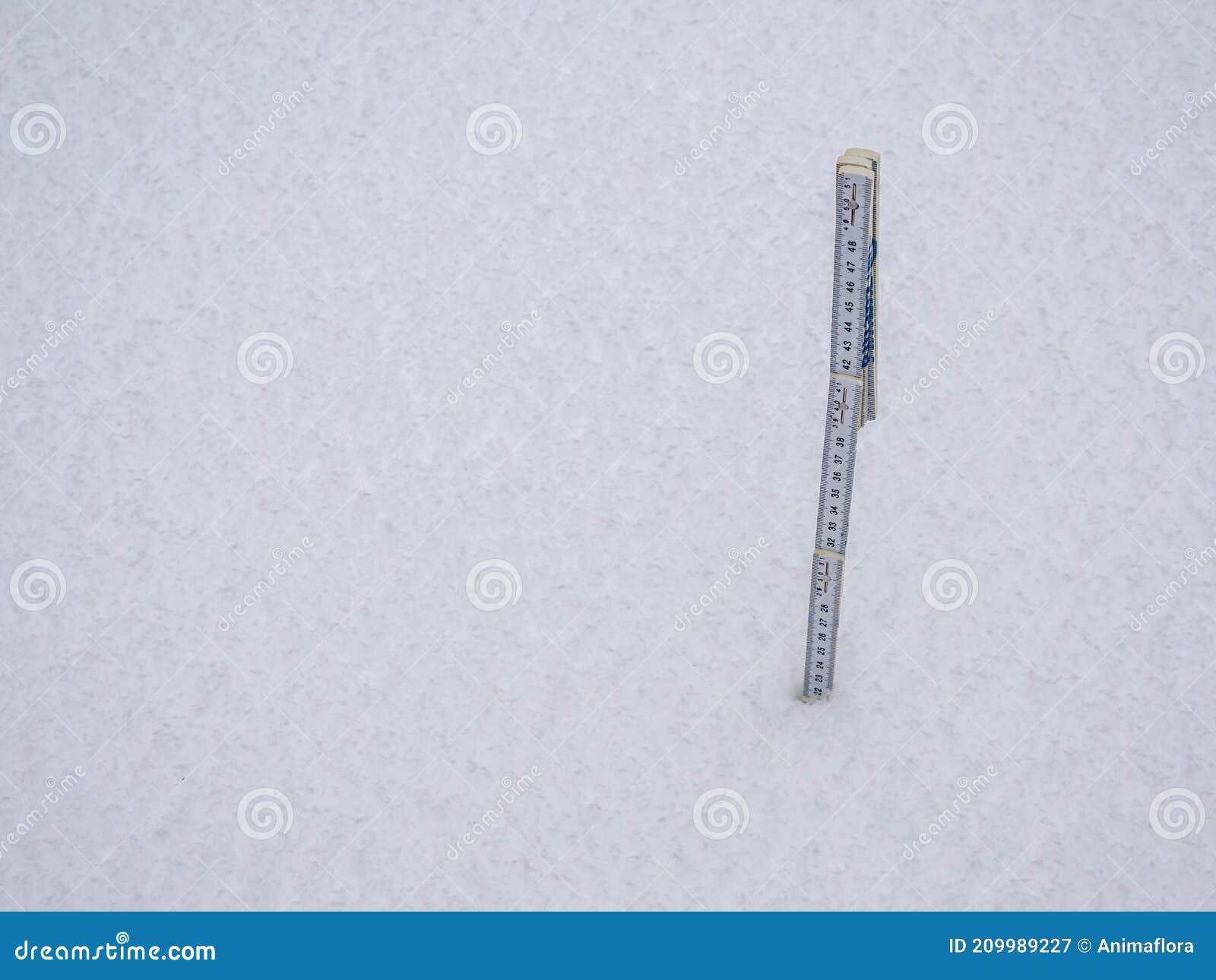 Measure the Snow Depth with a Folding Rule Stock Image - Image of chaos ...