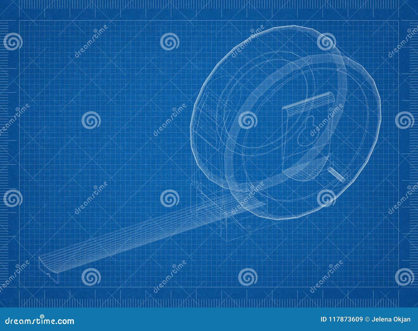 Measure Tape blueprint stock illustration. Illustration of architecture ...